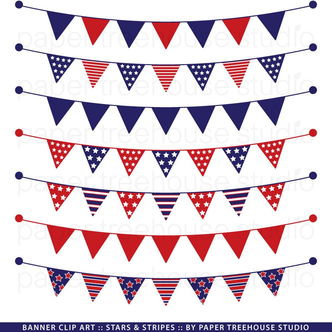 Red, White and Blue Banner. Banner Clip Art. Stars and Stripes Clipart ...