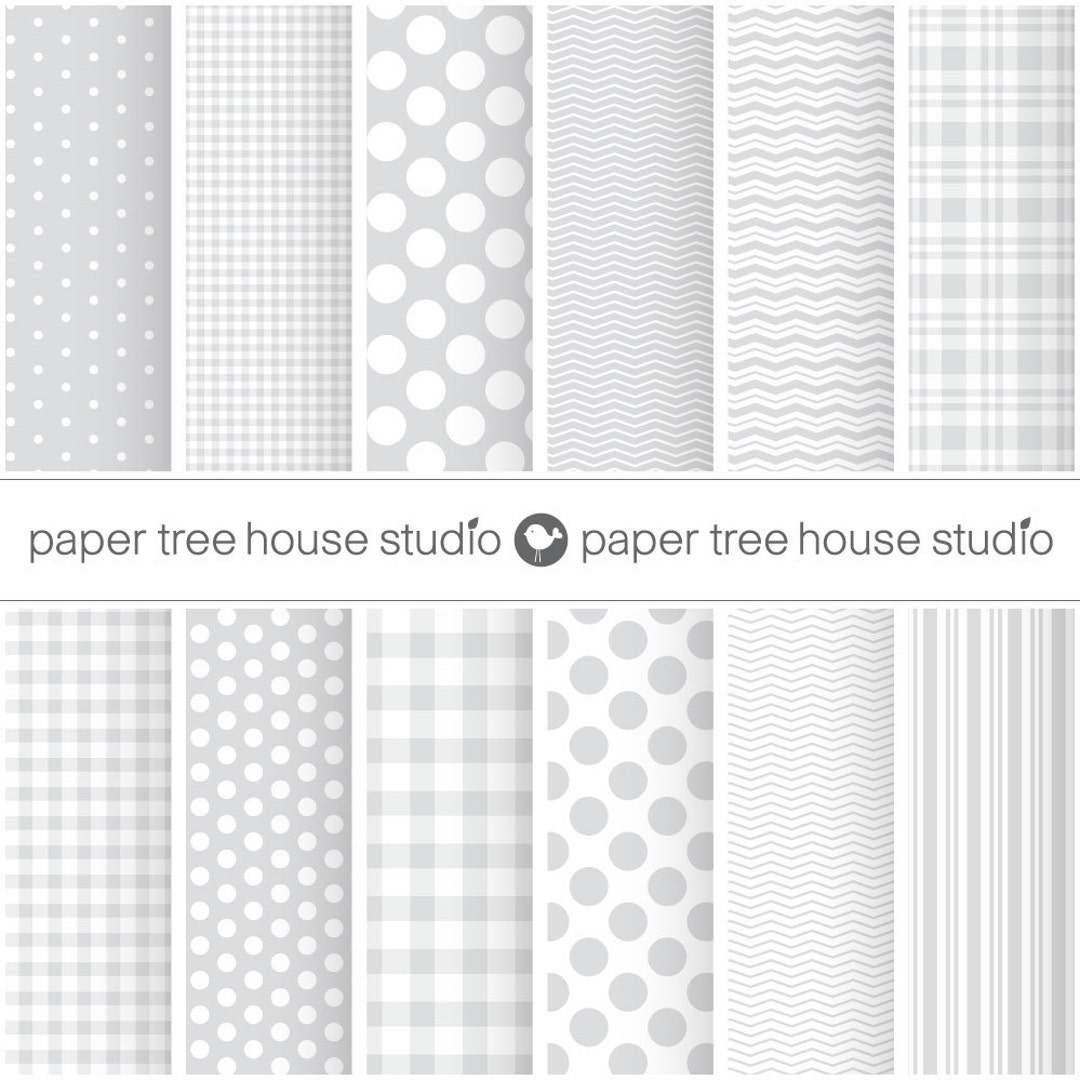 Gray Digital Paper. Grey and White Paper Pack. Gray Nursery Decor ...