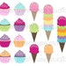 Cupcake Clip Art. Ice Cream Clip Art. Birthday Clipart. Ice Cream Shop ...