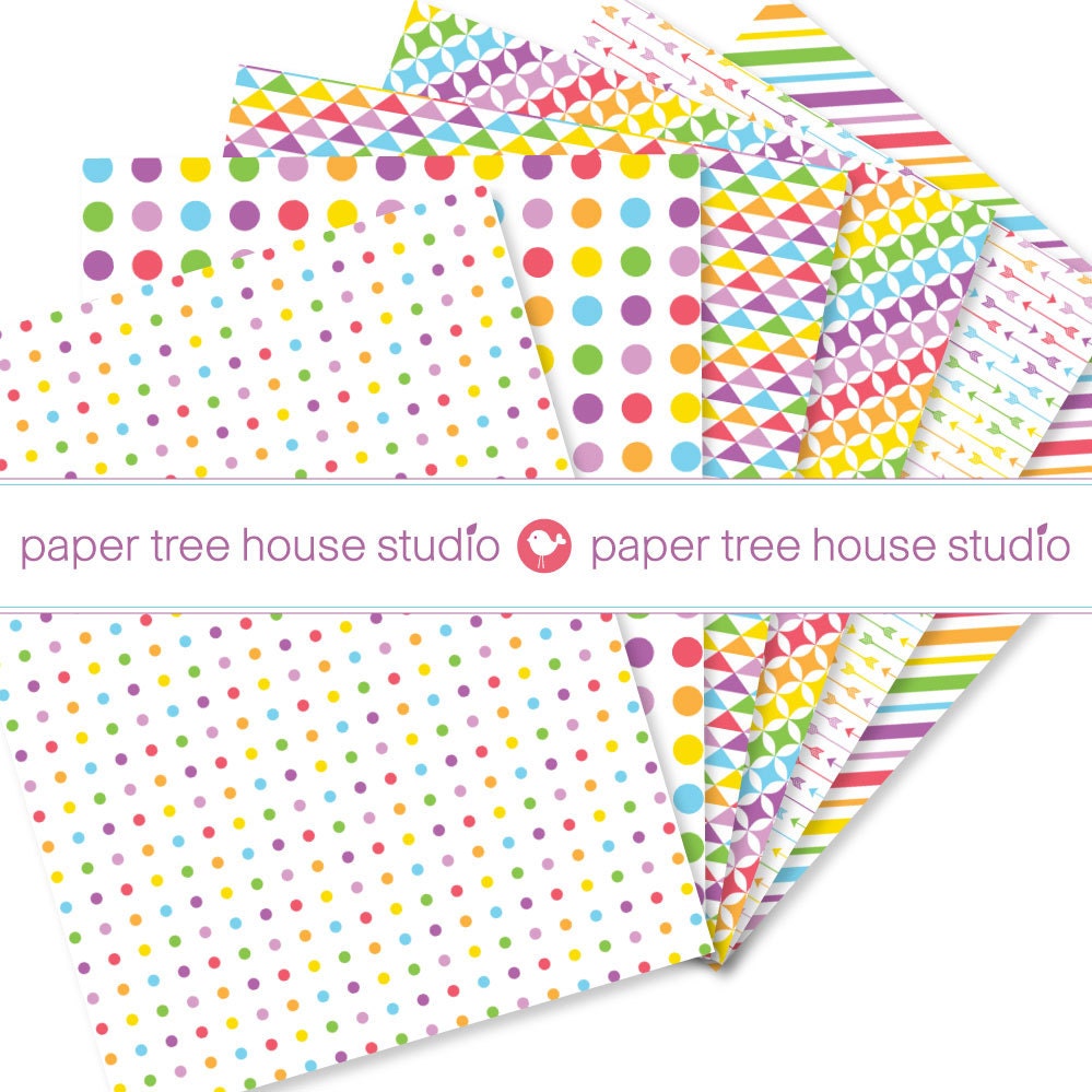 Rainbow Digital Paper. Rainbow Scrapbook Paper. Rainbow - Etsy