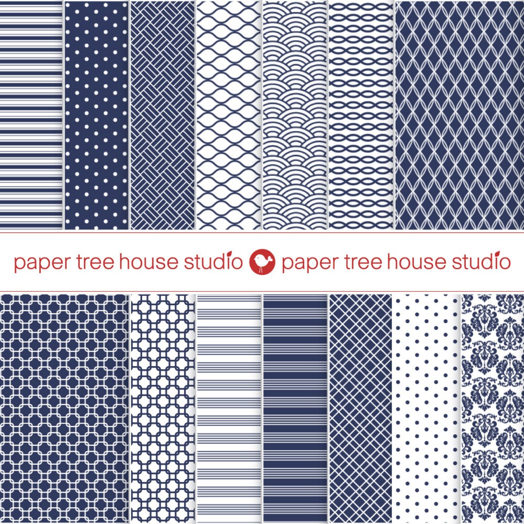Navy Digital Paper. Blue Digital Paper Pack. Nautical Paper. Navy ...