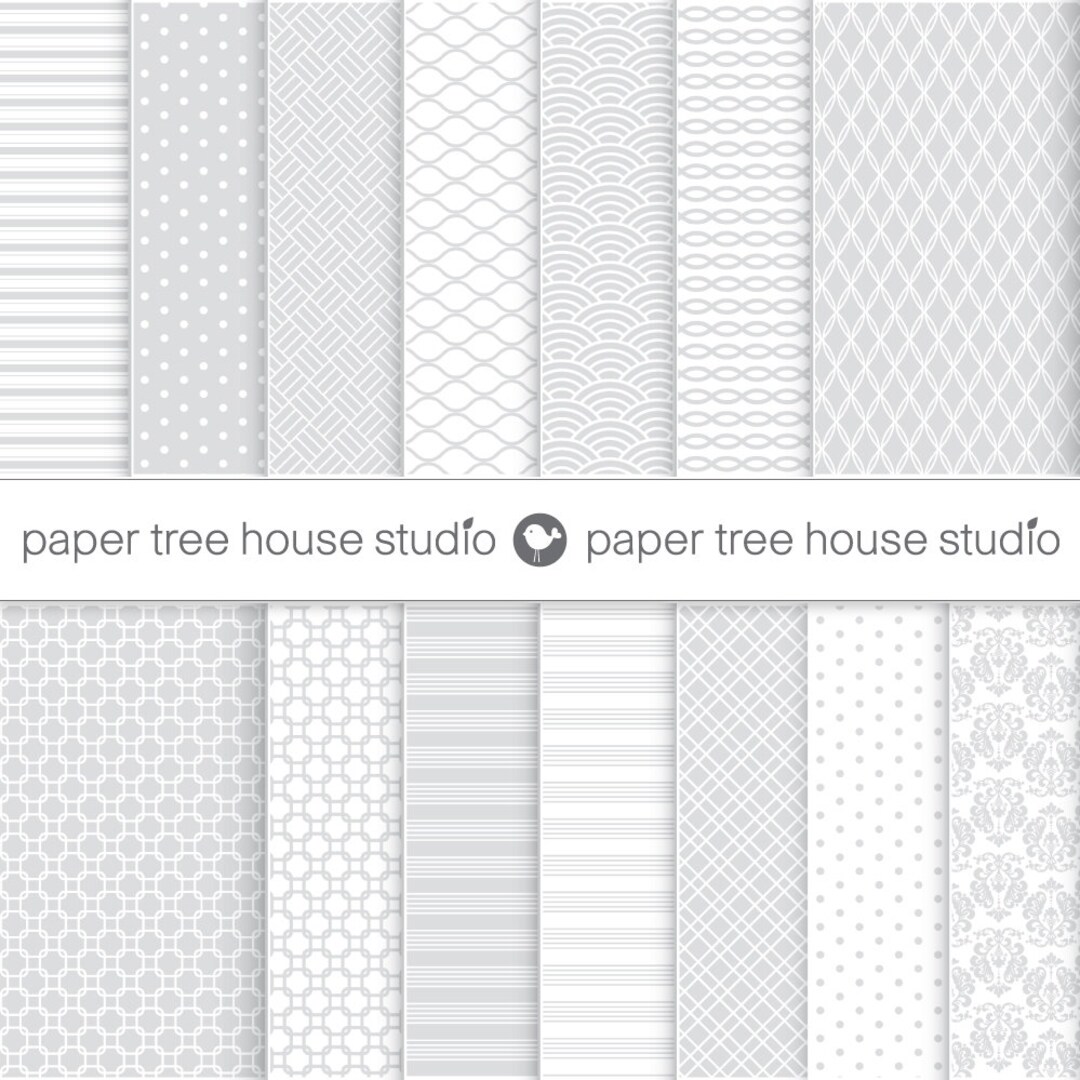 Gray Digital Paper. Gray and White Paper Pack. Shabby Chic Digital ...