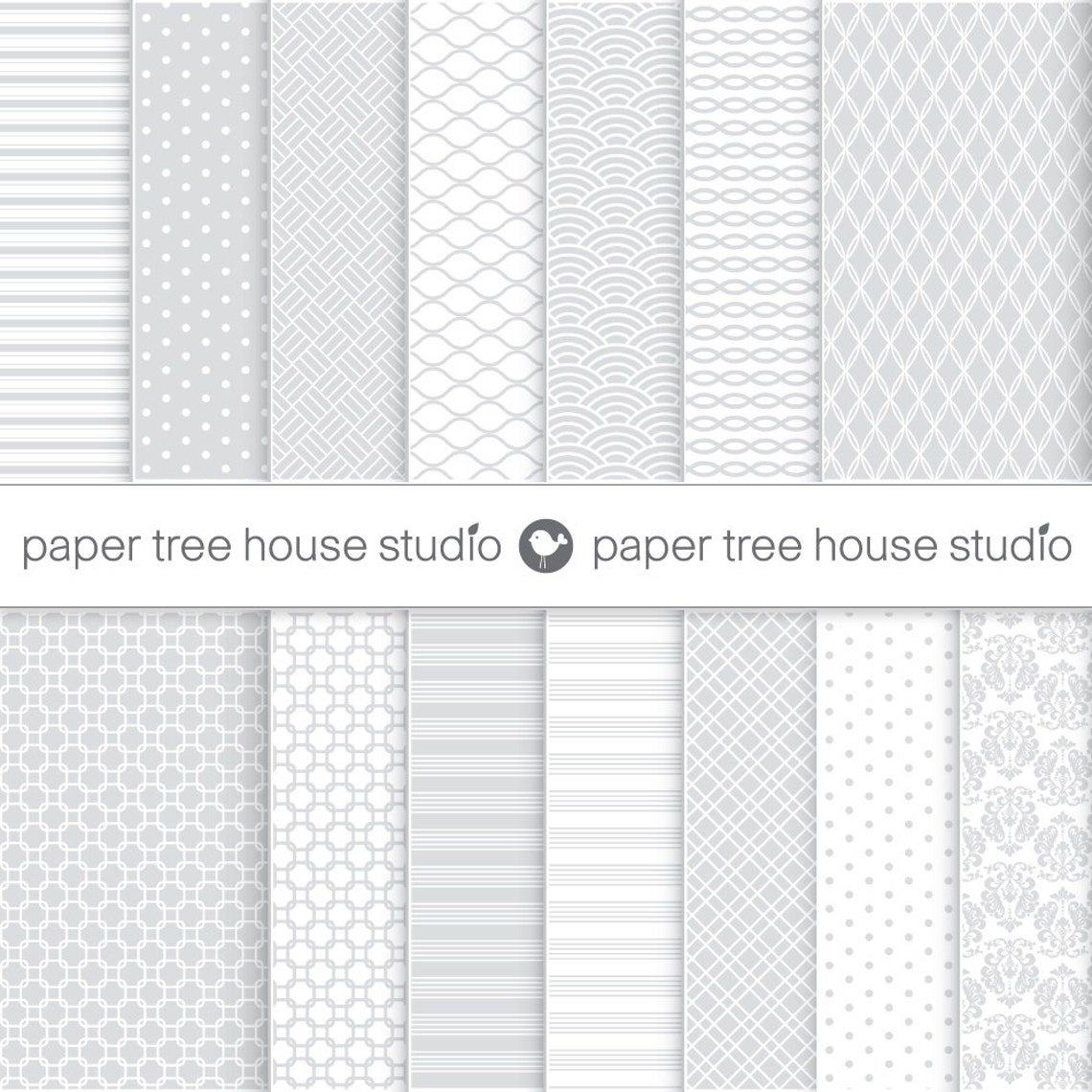 Gray Digital Paper. Gray and White Paper Pack. Shabby Chic | Etsy