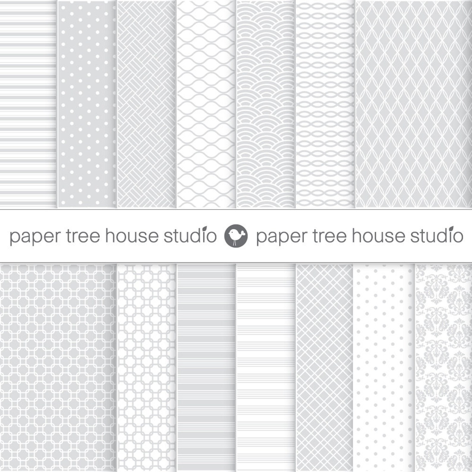 Gray Digital Paper. Gray and White Paper Pack. Shabby Chic Digital ...