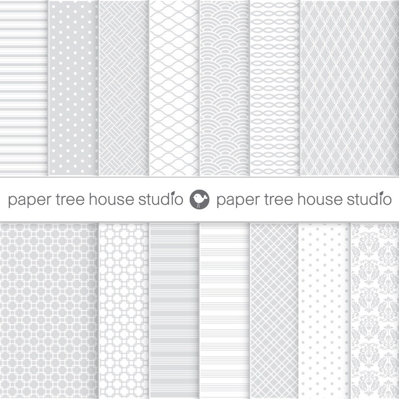 Gray Digital Paper. Gray and White Paper Pack. Shabby Chic Digital ...