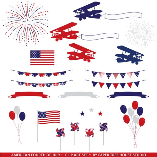 4th of July Clipart Patriotic Clip Art USA Clipart Stars - Etsy