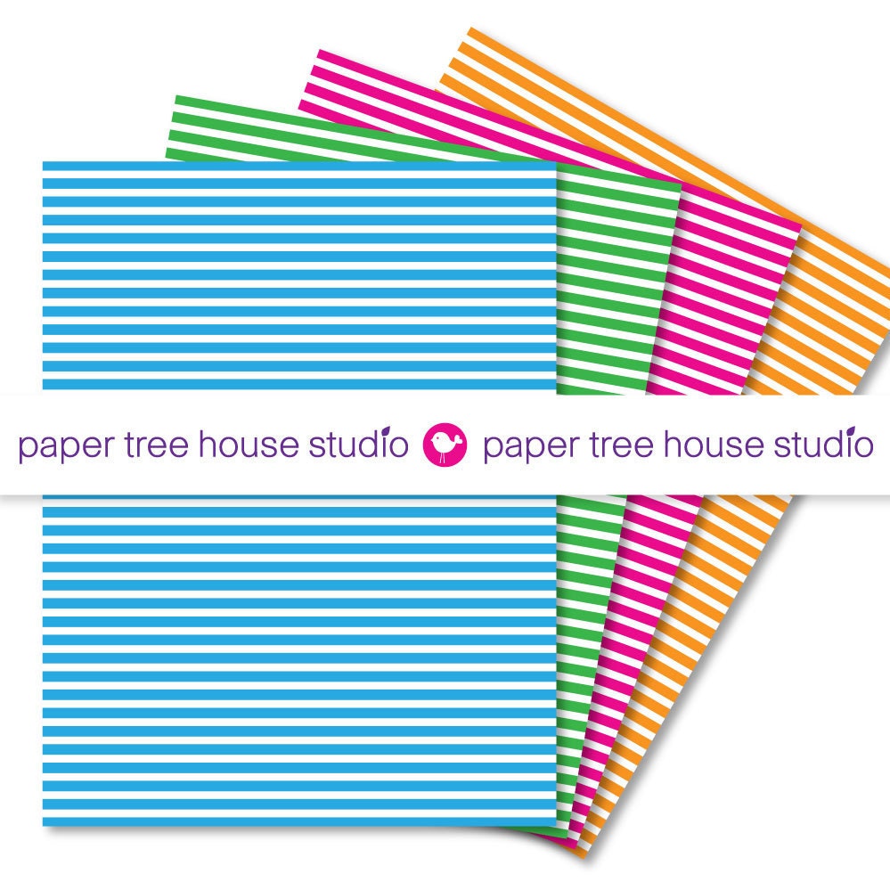 Multicolor Digital Paper. Striped Digital Paper. Striped Paper Pack ...