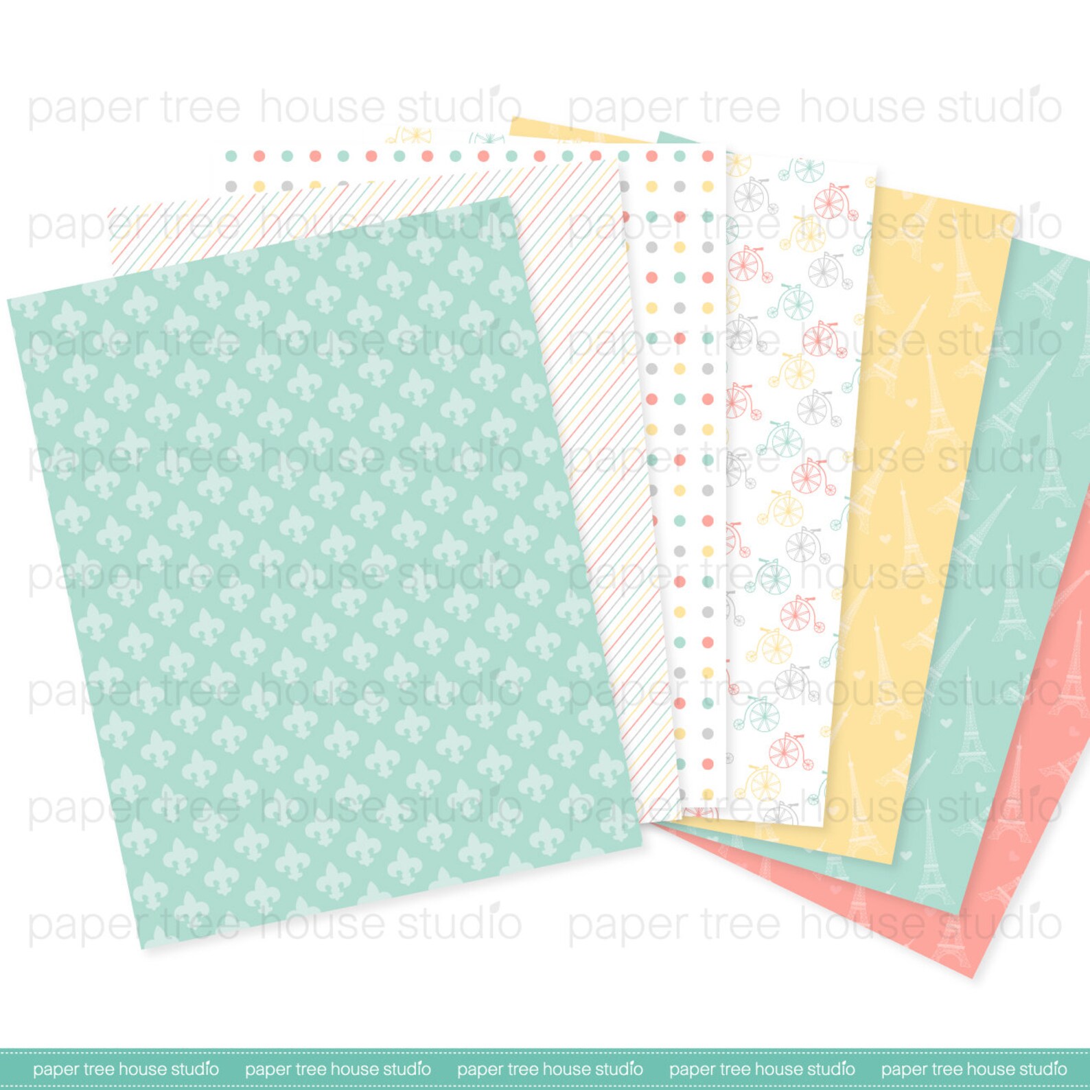 Paris Clip Art and Paper Bundle. Digital Download. Travel Clip - Etsy