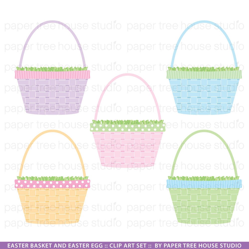 Easter Clip Art. Easter Basket Clip Art. Easter Egg Clipart. - Etsy