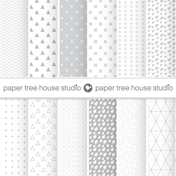 Gray Digital Paper. Hand Sketch Digital Paper. Grey | Etsy