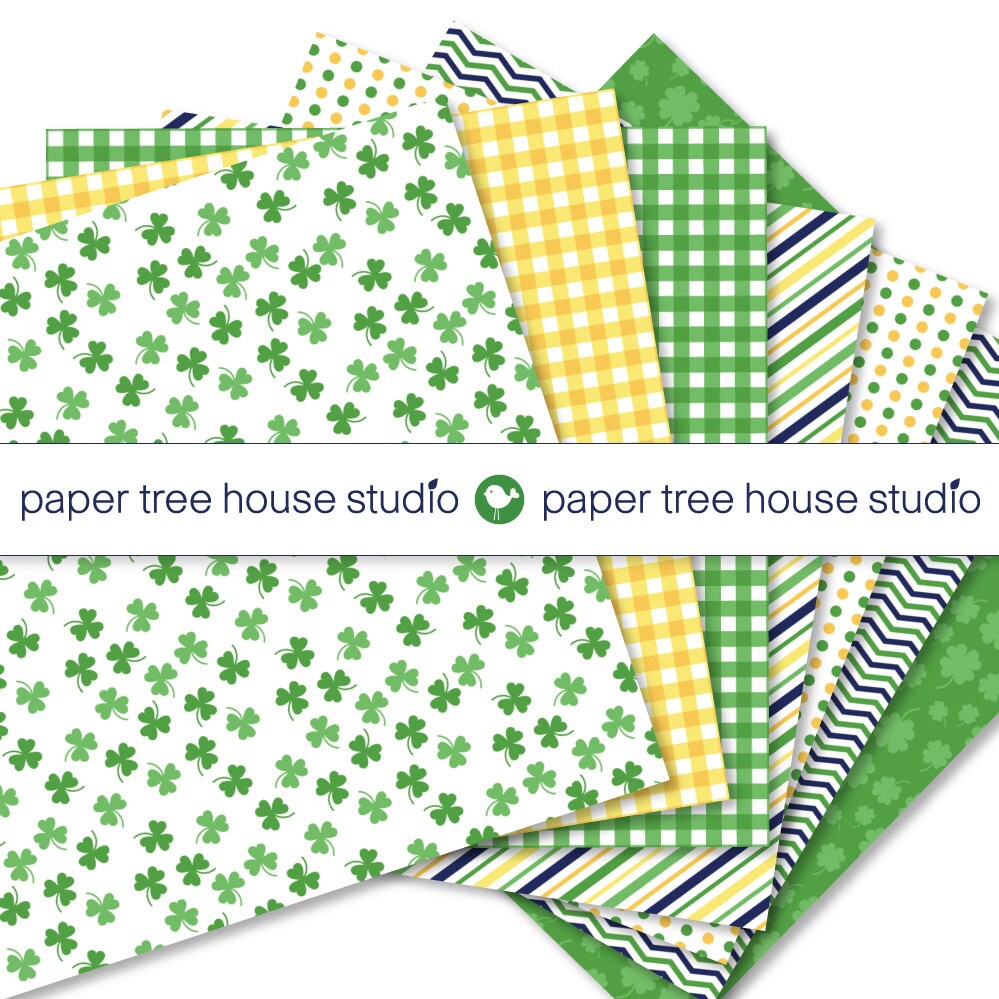Saint Patrick's Day Digital Paper. Plaid Paper. Leprechaun Clipart ...