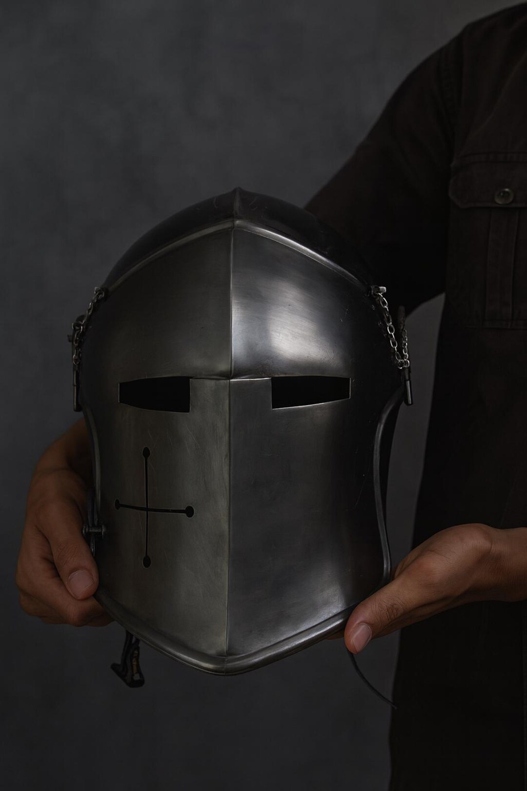 Visor Barbuta Knight Helmet – Warrior Helmet for LARP, Cosplay ...