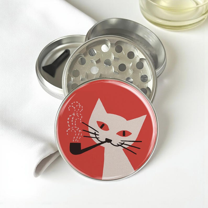 Vintage Cat Grinder: Metal Dry Herb Spice Grinder With Scraper - Etsy