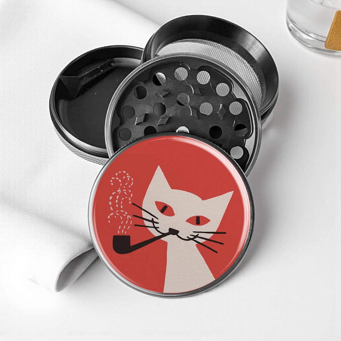 Vintage Cat Grinder: Metal Dry Herb Spice Grinder With Scraper - Etsy