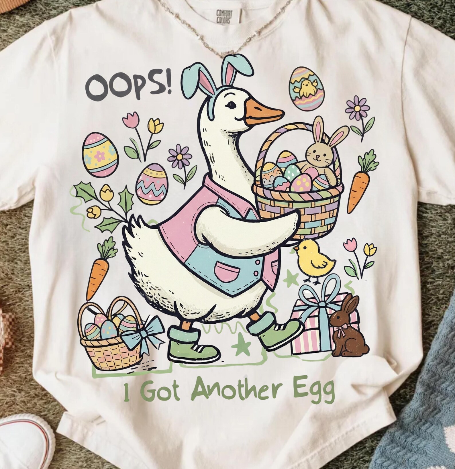 Easter Goose PNG, Cute Bunny Goose Clipart, Funny Egg Goose Sublimation ...