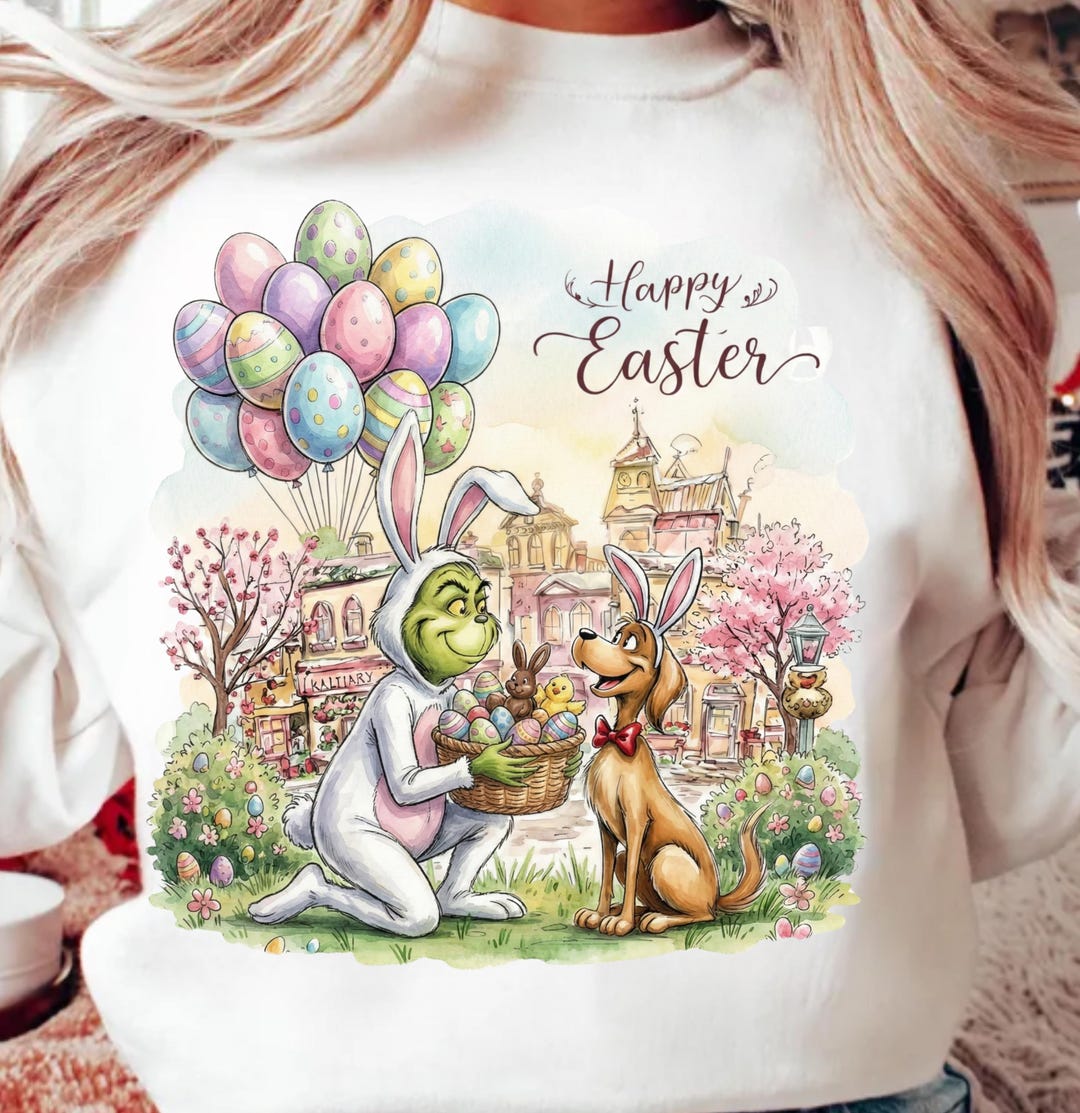 Retro Grinch Easter Png, Cartoon Movie Easter Png, Funny Easter Png ...