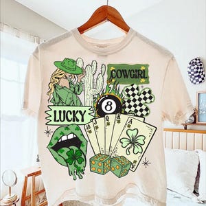 Western St Patrick’s Day Png, Lucky Cowgirl Western Png, Lucky Shamrock ...