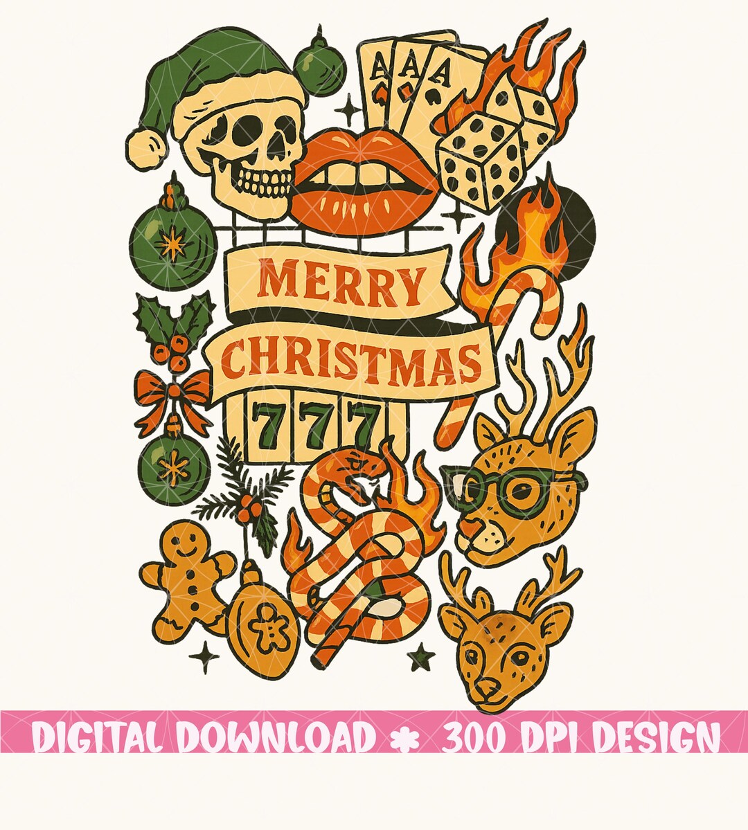 Retro Christmas Collage Png, Holiday Season Design (digital Download ...