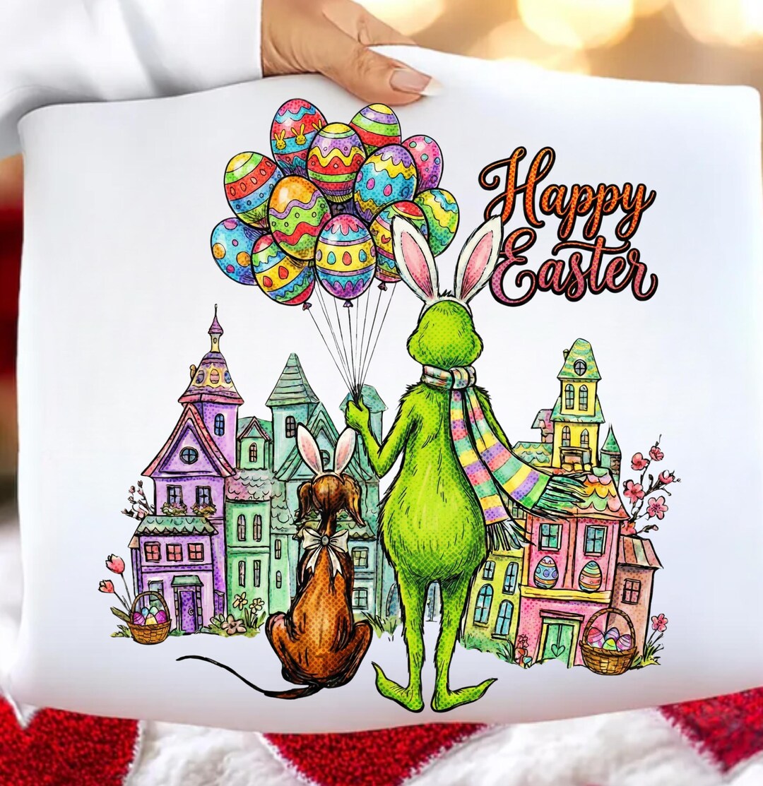 Retro Grinch Easter Png, Vintage Pop Art Easter Grinch Png, Cartoon ...