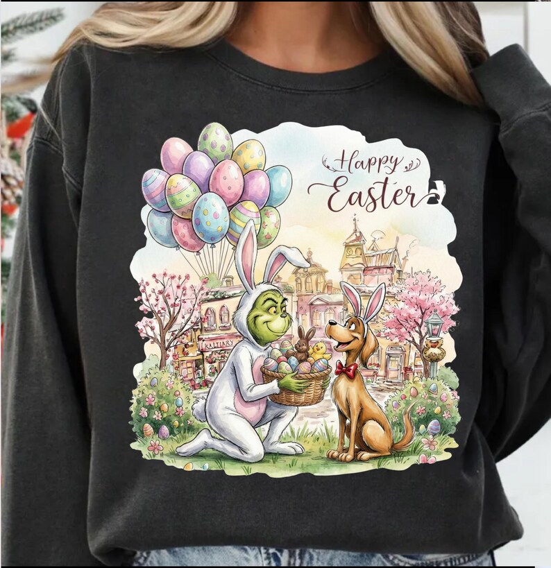 Retro Grinch Easter Png, Cartoon Movie Easter Png, Funny Easter Png ...
