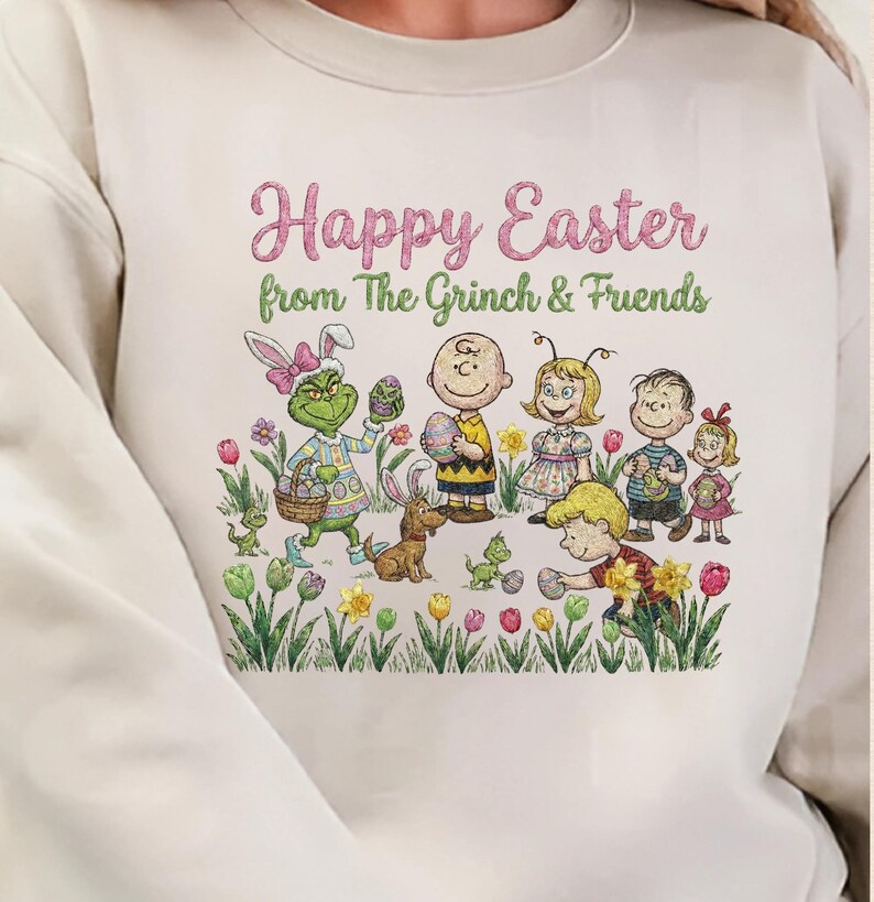 Faux Yarn Easter Grinch and Friends Png, Bunny Easter Gricnh Png ...