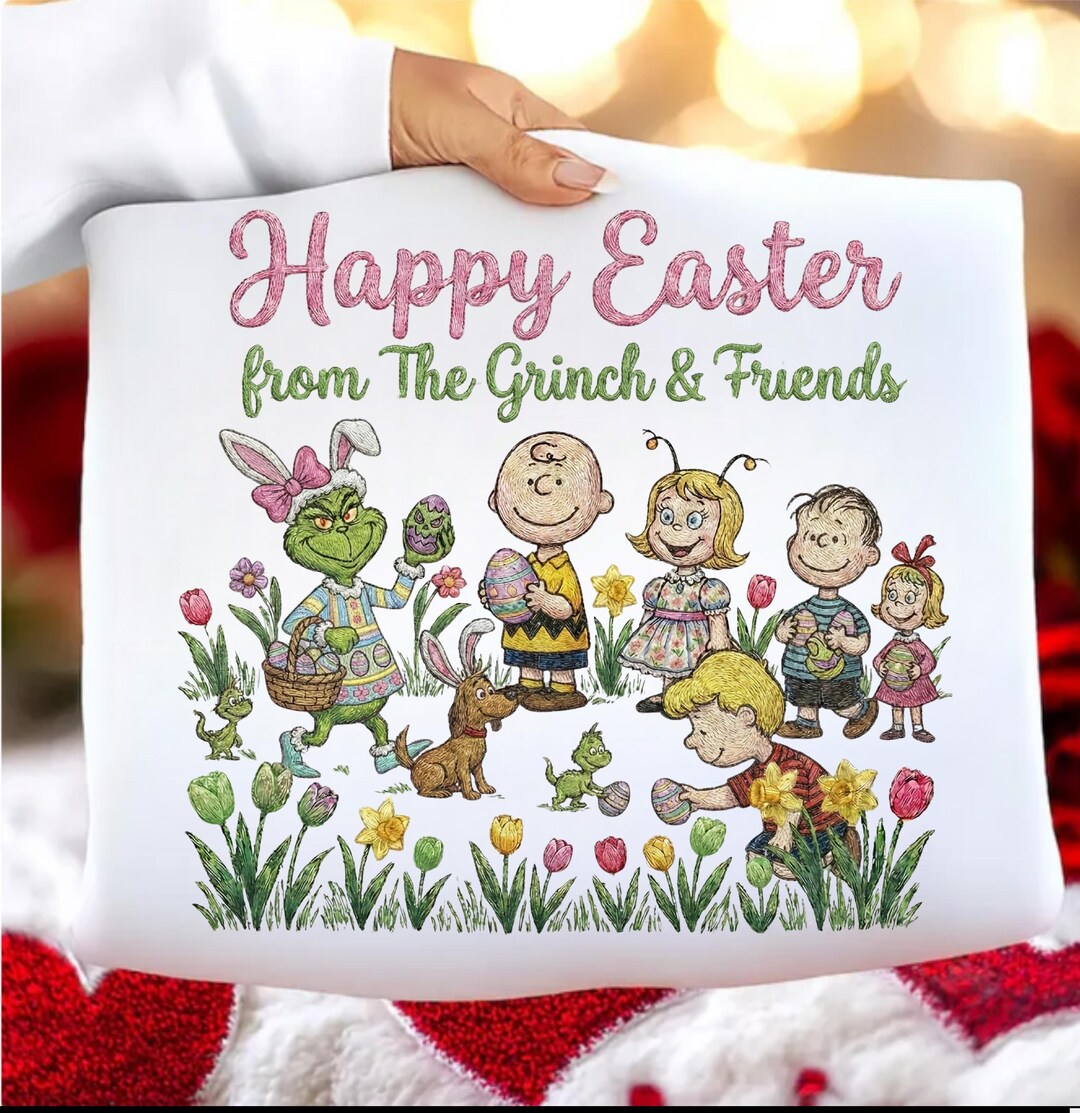 Faux Yarn Easter Grinch and Friends Png, Bunny Easter Gricnh Png ...