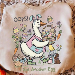 Easter Goose PNG, Cute Bunny Goose Clipart, Funny Egg Goose Sublimation ...