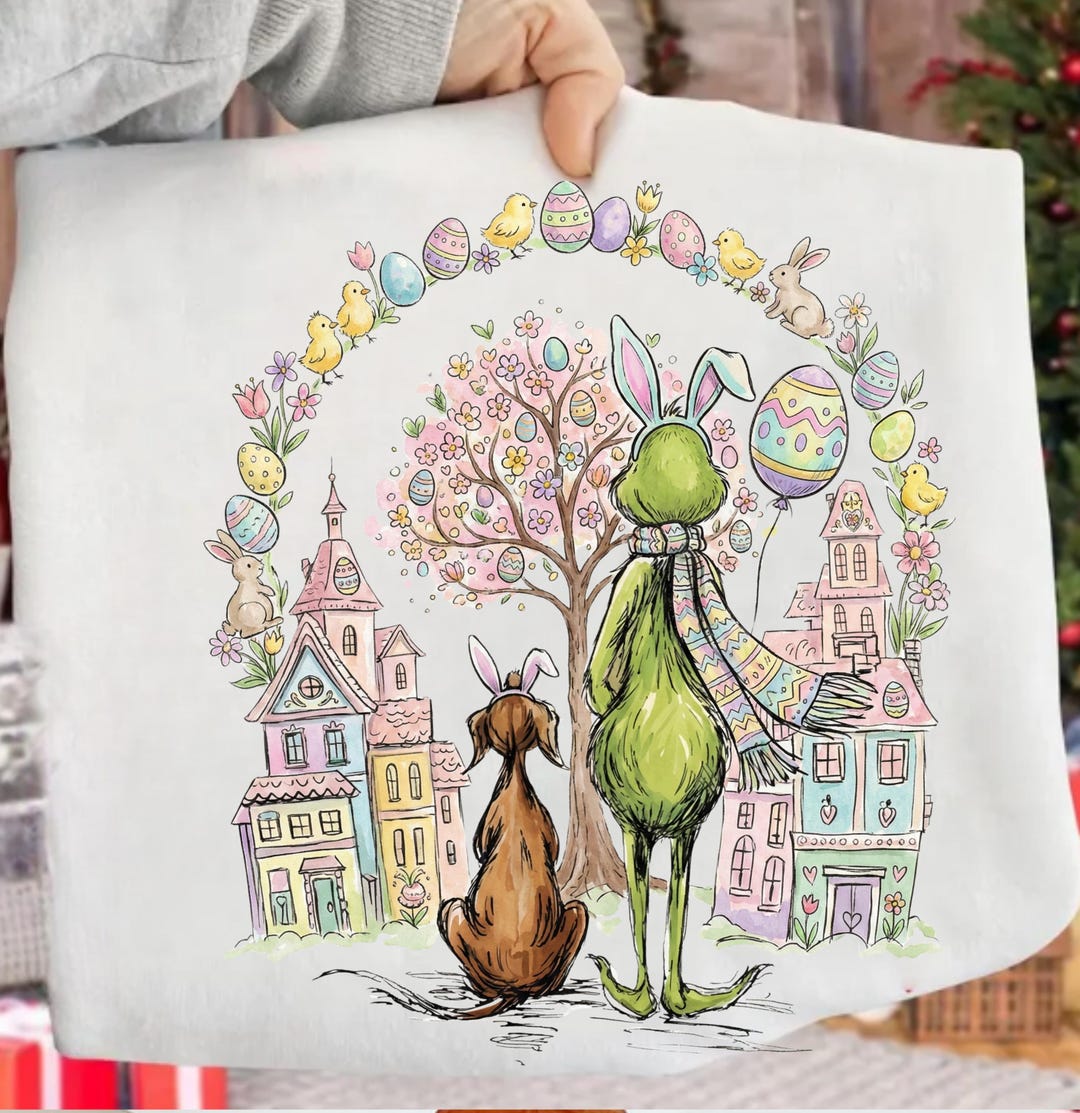Retro Grinch Easter Png, Cartoon Movie Easter Png, Funny Easter Png ...