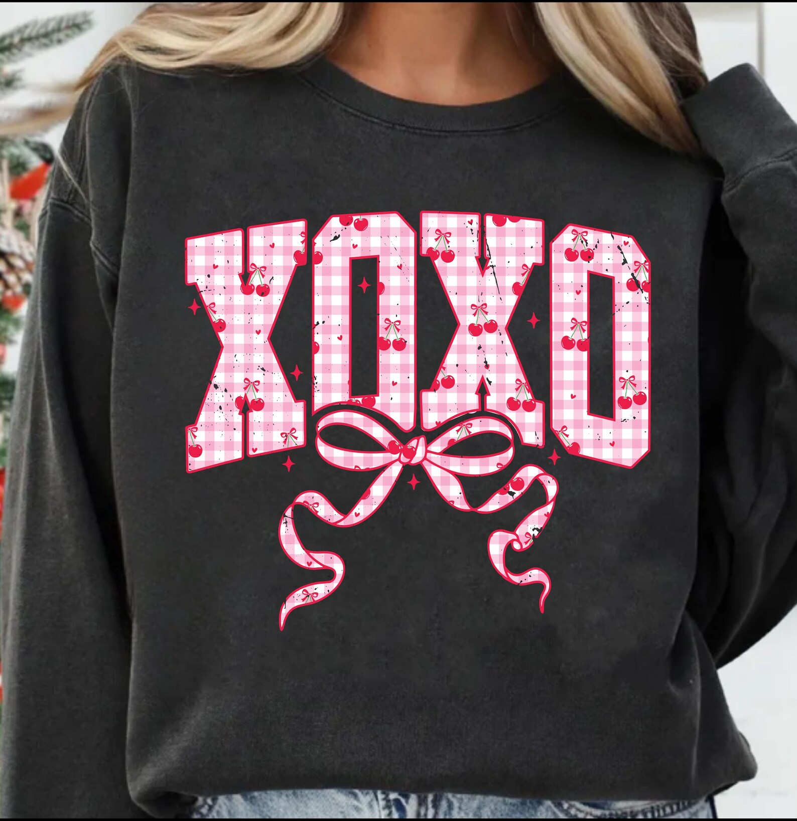 Preppy XOXO Valentine PNG, Pink Red Heart Coquette Design, Valentines ...
