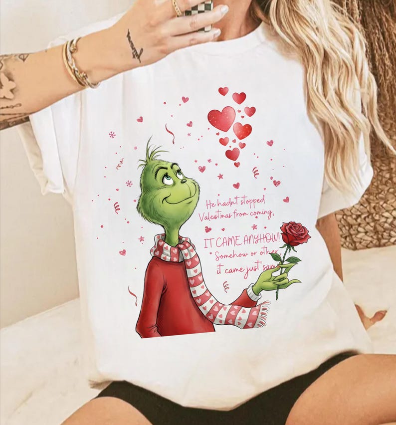 Grinch Valentine Png, Retro Valentine's Day Grinch Sublimation Design ...
