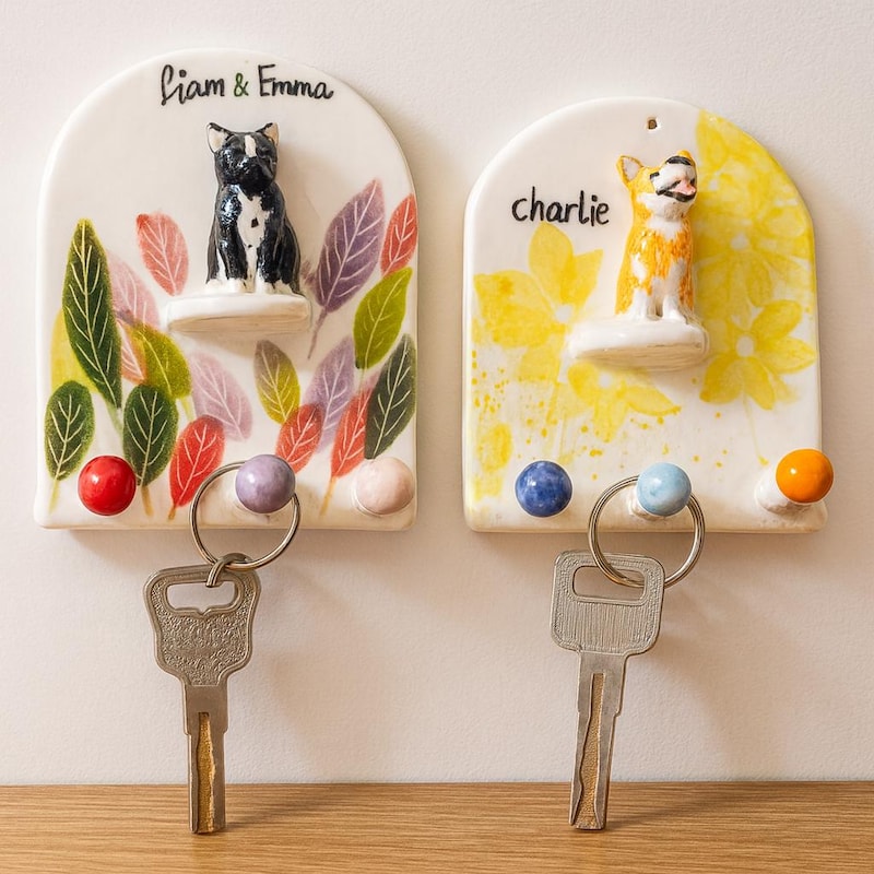 Yellow Ceramic Key Holder - Etsy