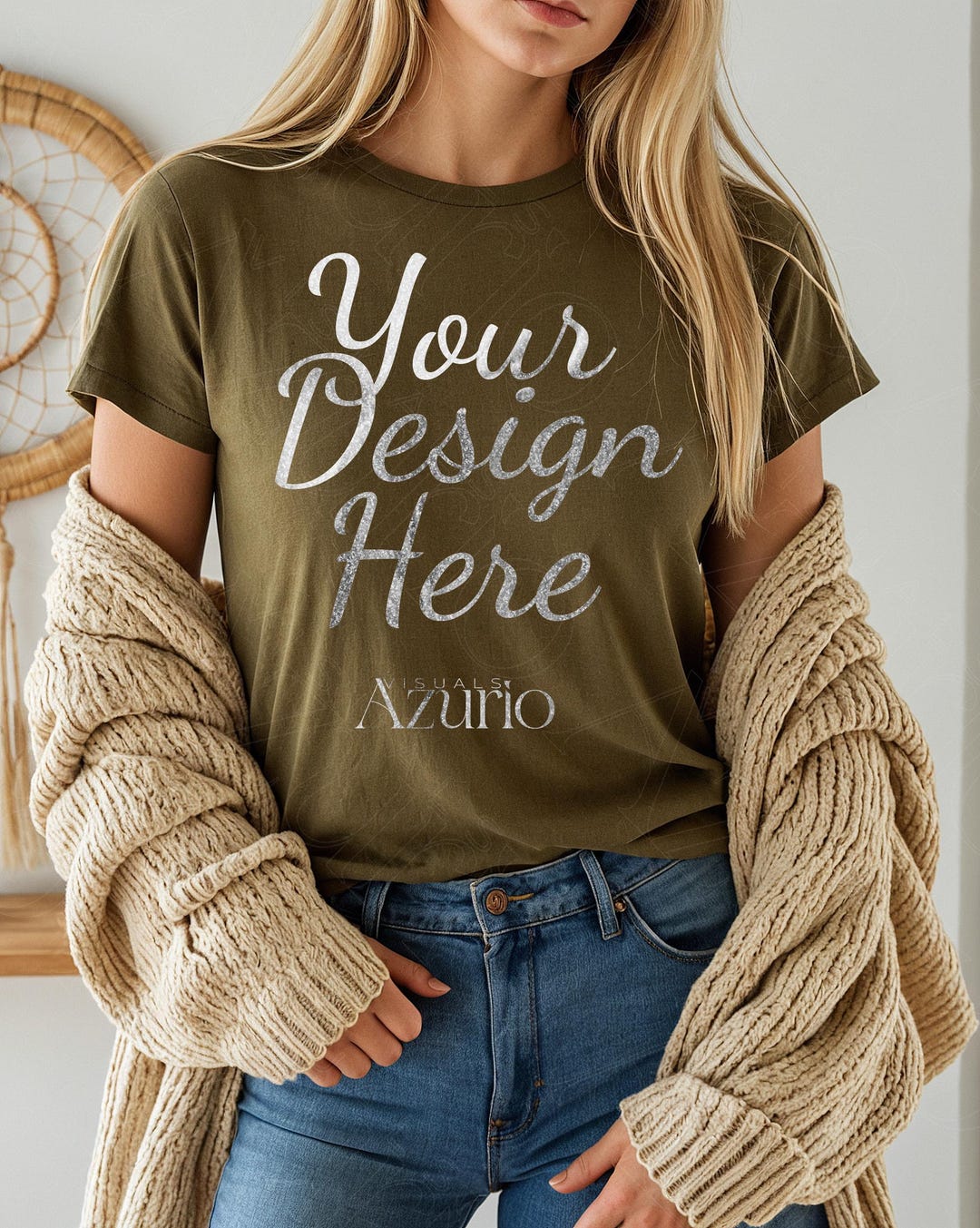 Gildan 5000 Dark Olive T-shirt Mockup | Front View | High-res JPG ...