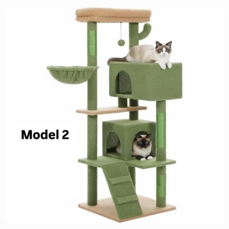 Cat Tower With Plush Hammock Cat Tree With Condo & Scratching Post Cat ...