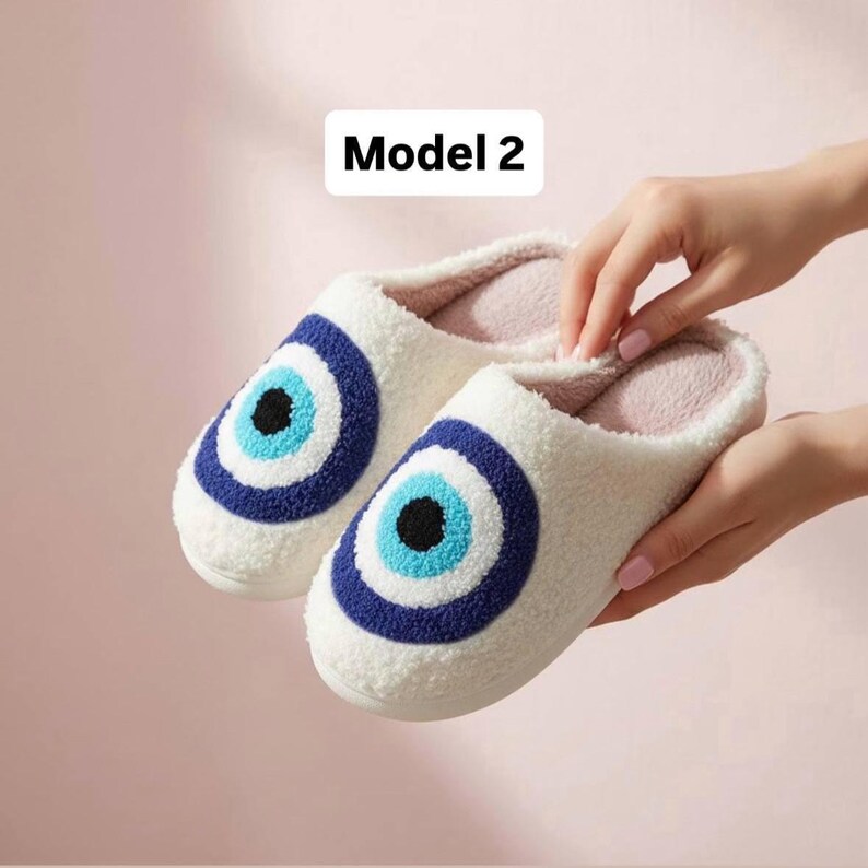 Evil Eye Slippers Cozy Plush House Indoor Slippers for Women & Men ...