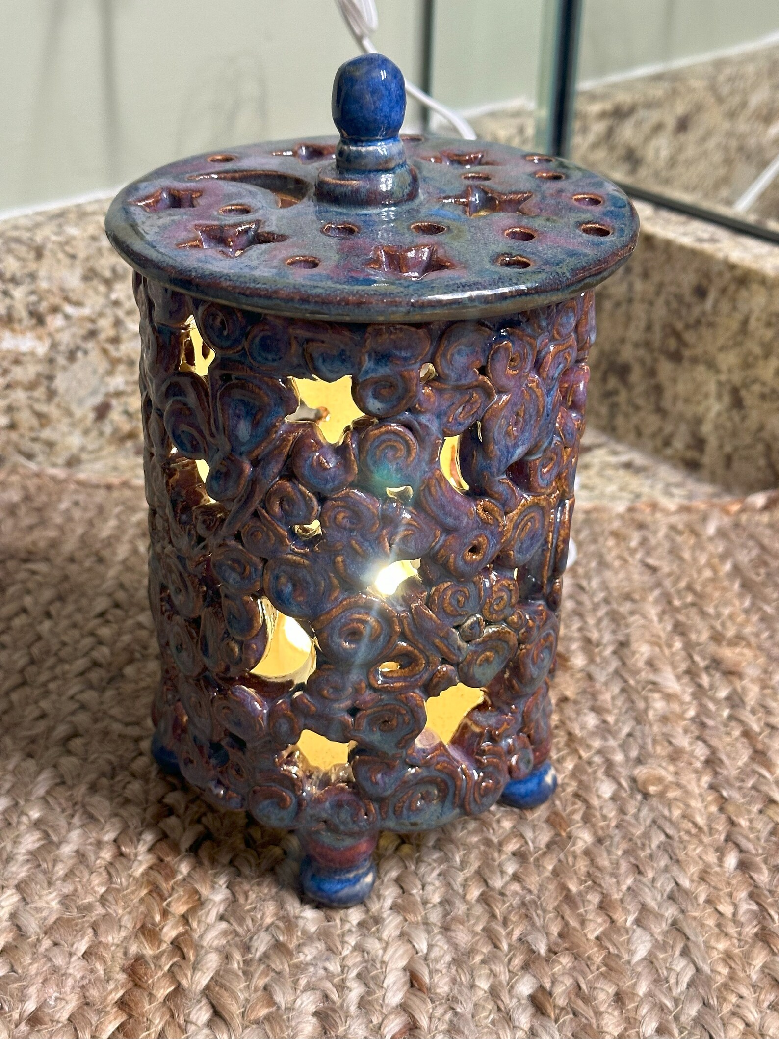 Handmade Pottery Table Top Accent/night Light Lamp - Etsy