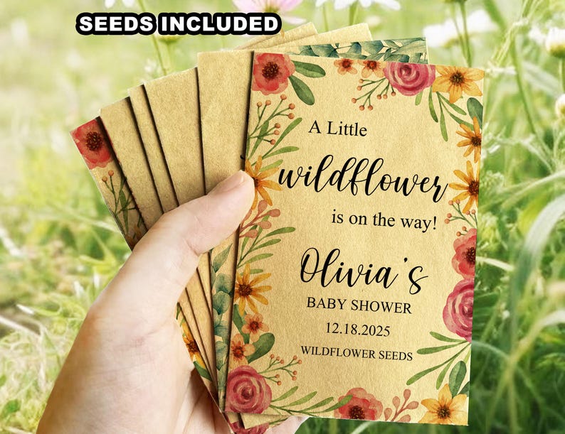 Honeybee Baby Shower Seed Packet Favors, Wildflower Kraft Paper - Etsy