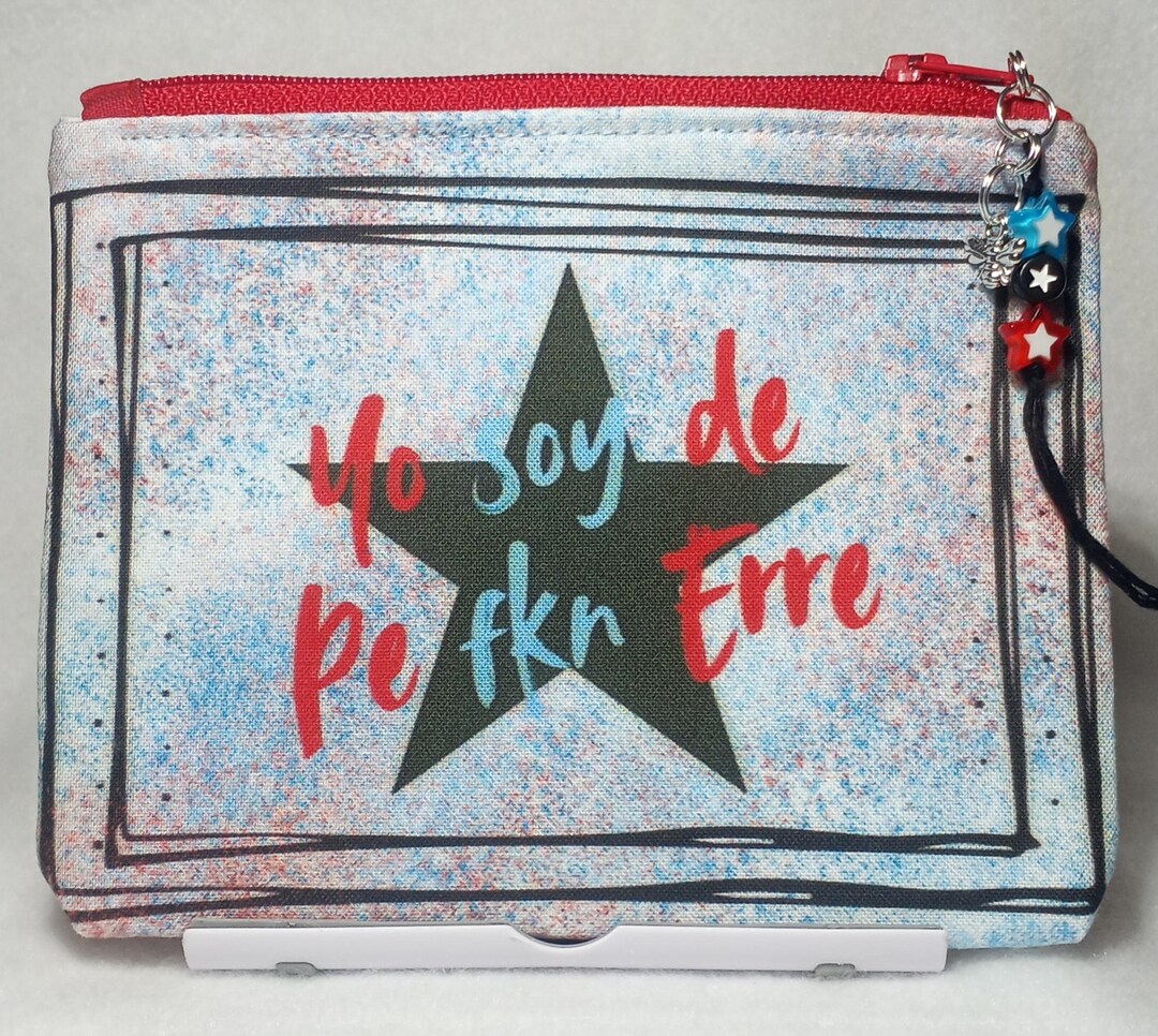 Yo Soy De Pe Fkn Erre Puerto Rico Print Zipper Pouch Lined With Charms ...