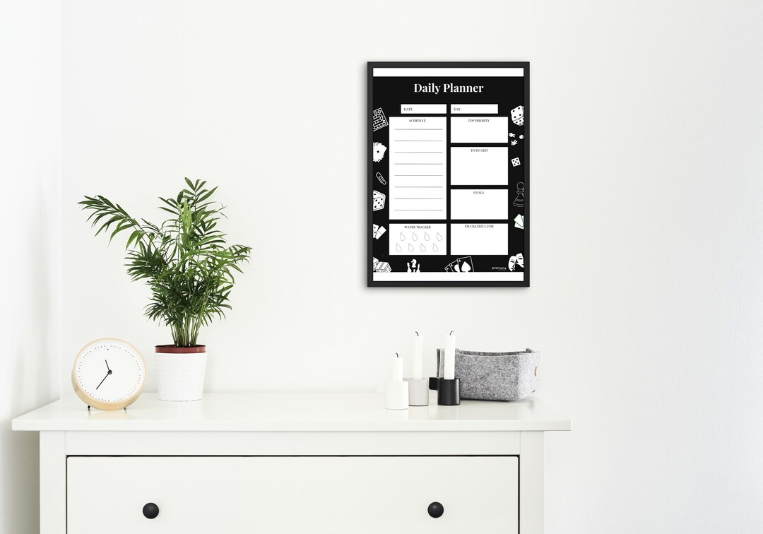 Elegant Daily Planner: Mafia Black & White Printable (US Letter PDF) - Etsy