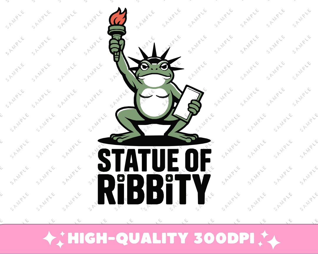Statue of Ribbity Frog PNG: Liberty Parody Digital Art (digital ...