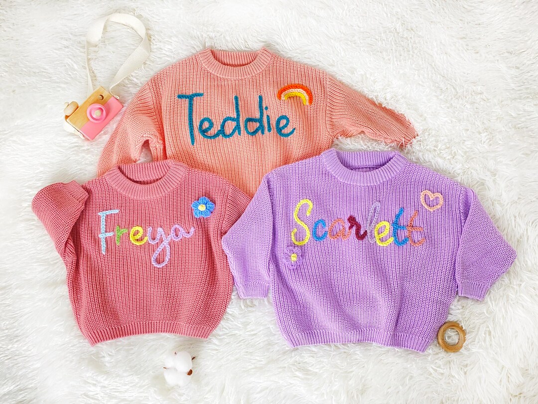 Custom Embroidered Sweater - Custom Embroidered Baby Sweater - Toddler ...