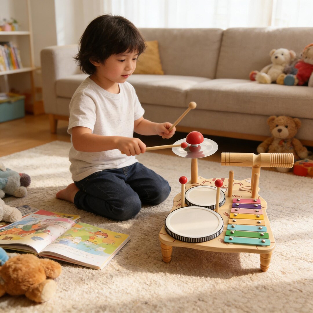 Wooden Percussion Musical Set for Kids – Montessori-inspired Early ...
