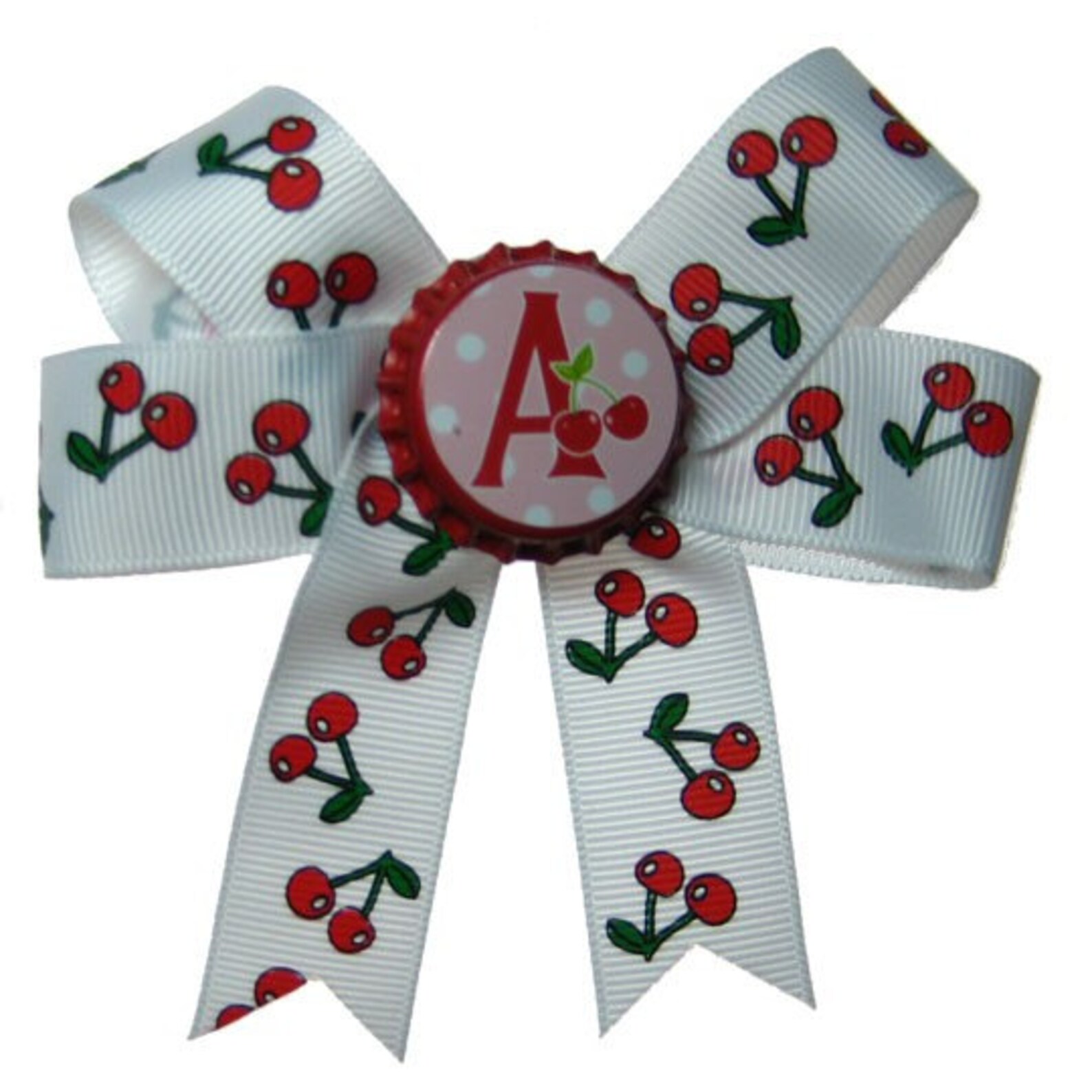 Custom Initial Personalized Cherry Hair Bow - Etsy