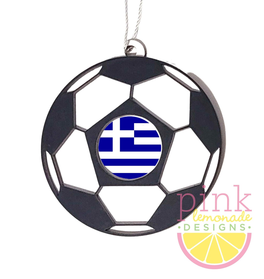 Greece Flag Association Football Futbol Soccer Ball Christmas Tree ...
