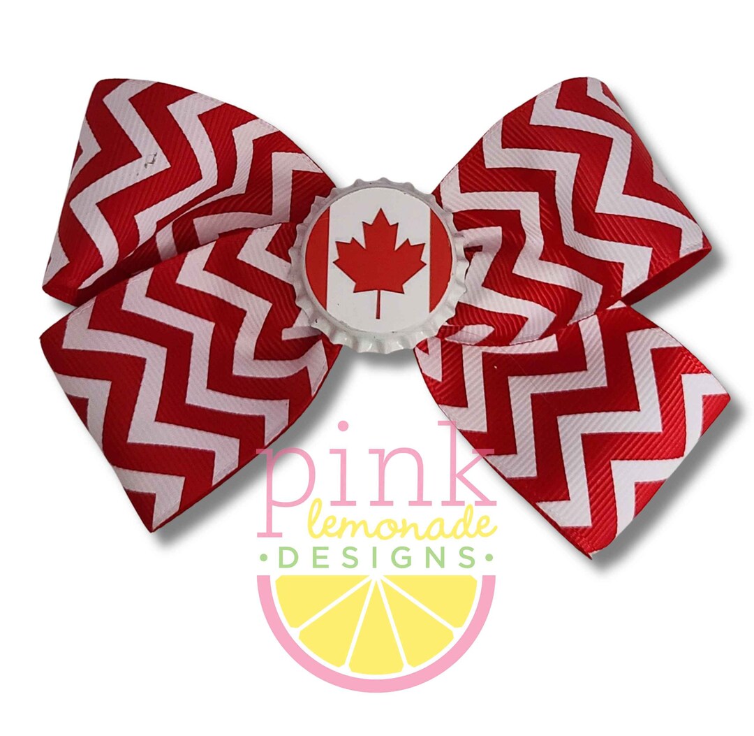 Canada Flag Ribbon Patriotic Football Futbol Soccer Canadian Girls Hair ...