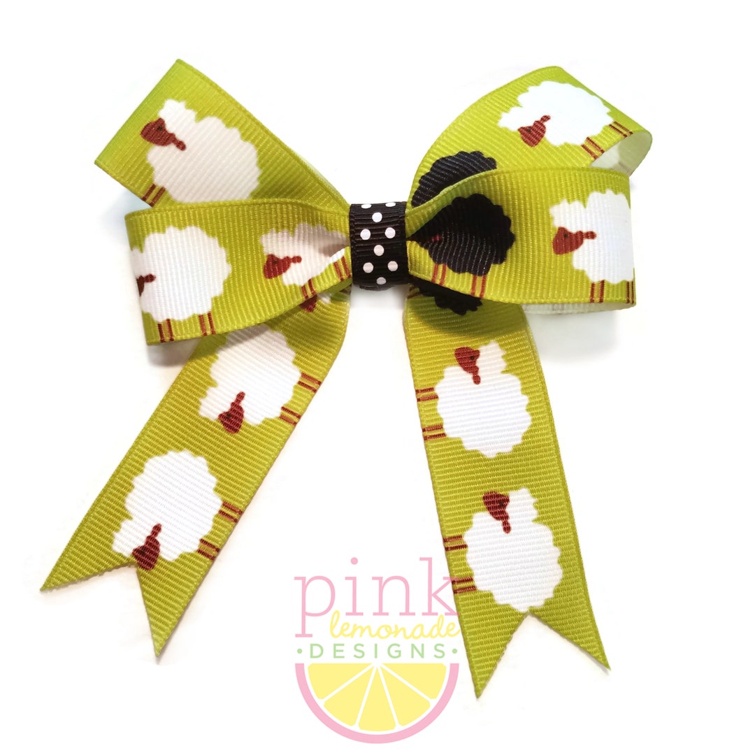 Sheep Black Sheep Shorn Wool Country Future Farmer Farm Girls Hair Bow ...