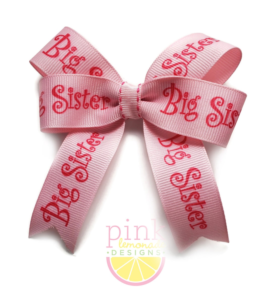 Big Sister Pink Hair Bow - Etsy