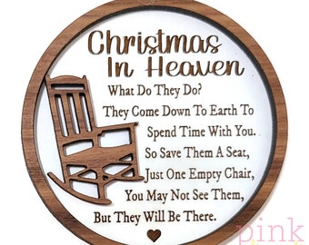 Christmas in Heaven Memorial Rocking Chair Ornament Empty - Etsy