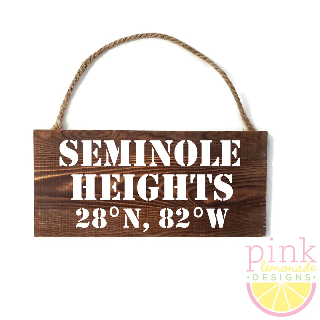 Seminole Heights Tampa Florida Rustic Barn Wood Pine Plank Sign With ...