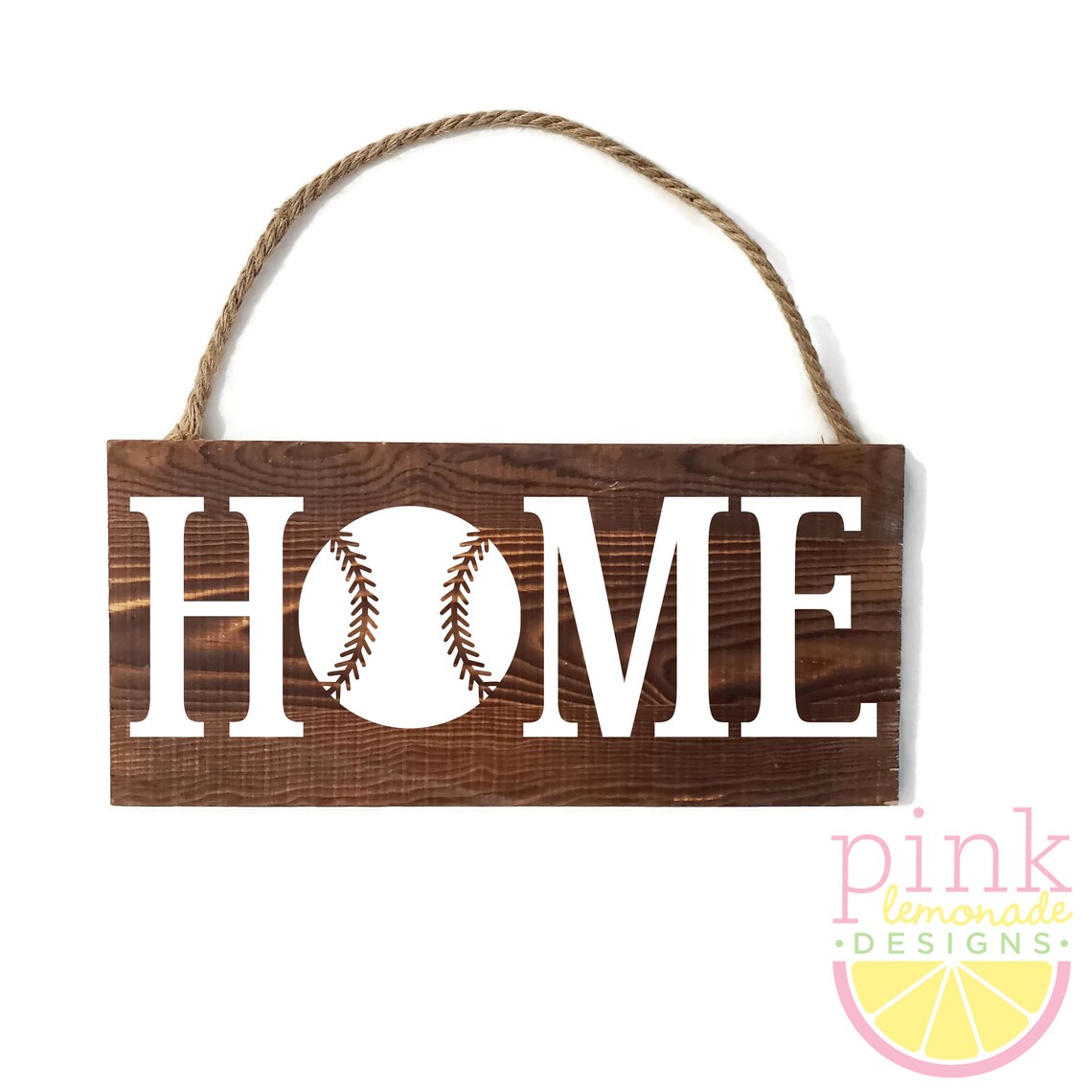 Home Baseball Rustic Barn Wood Pine Plank Sign With Vinyl Lettering ...