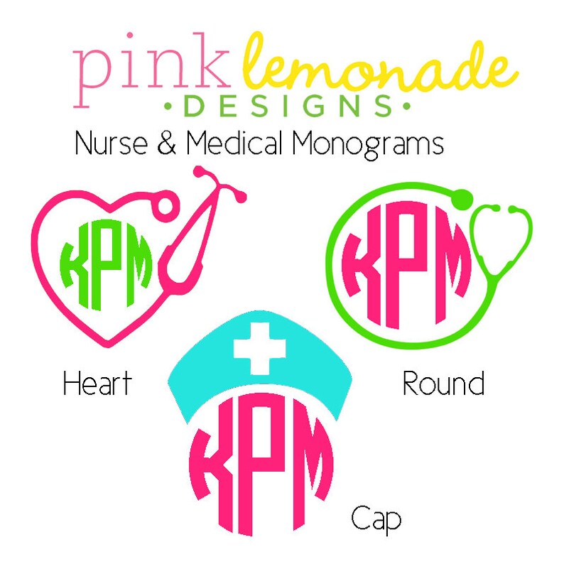 Nurse Monogram Decal Medical Monogram Vinyl Decal | Etsy